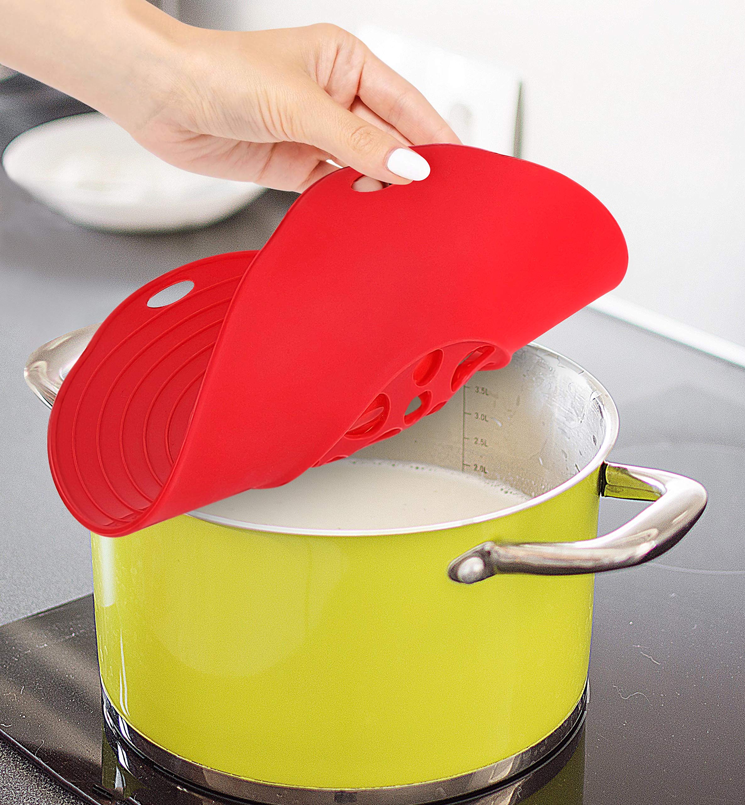 Boil Over Spill Stopper - Over Spill - Spill Stopper Lid Cover - Boil Over Disk - Spill Stopper Lid Cover Silicone Boil Over Safeguard Pot - No Spill Lids - Milk Spill Stopper - Pot Boiling Over
