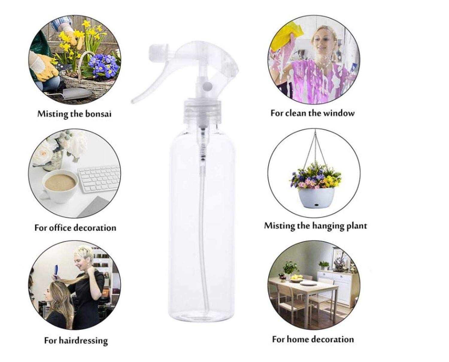Pack of 3 All Purpose Plastic Spray Heavy Duty Spraying Bottles 25oz Leak Proof Mist & Stream Modes Trigger Sprayer for Cleaning Solution Planting,Pet, Essential Oil,Water Kitchen,Bath Beauty and Hair