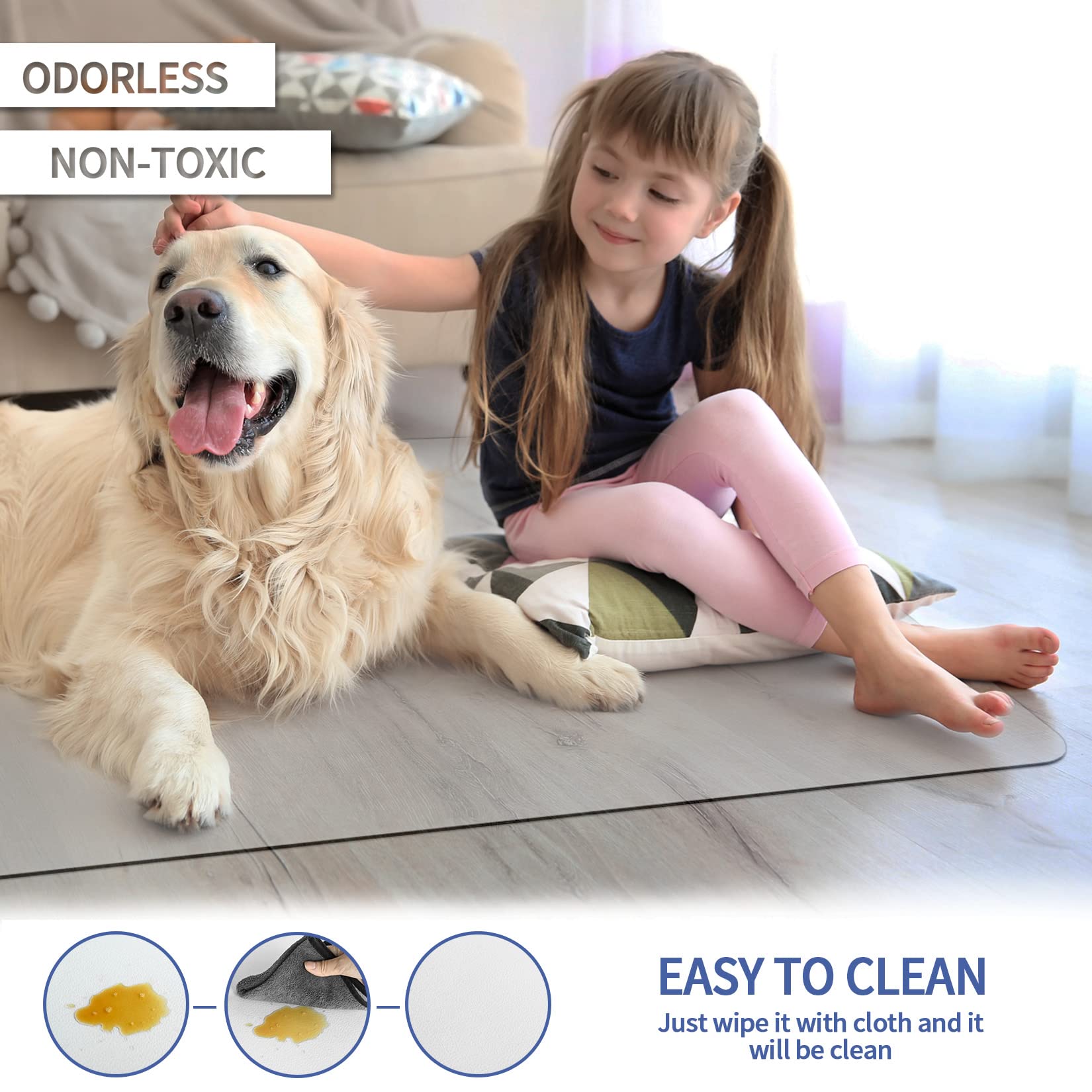 Amyracel Large Office Chair Mat for Hardwood Floor, 46β x 60β Clear Desk Chair Mat for Hard Floors, Easy Glide Floor Protector Mat for Office Chairs