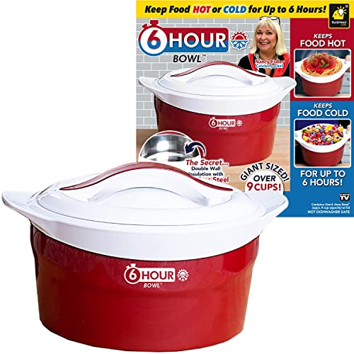 BulbHead Nancy Fuller 6 Hour Bowl AS-SEEN-ON-TV Thermal Insulated Bowl Interior Keeps Food Hot or Cold for 6 Hours–Over 2.25 Qrt. Capacity Feeds–Locking Lid