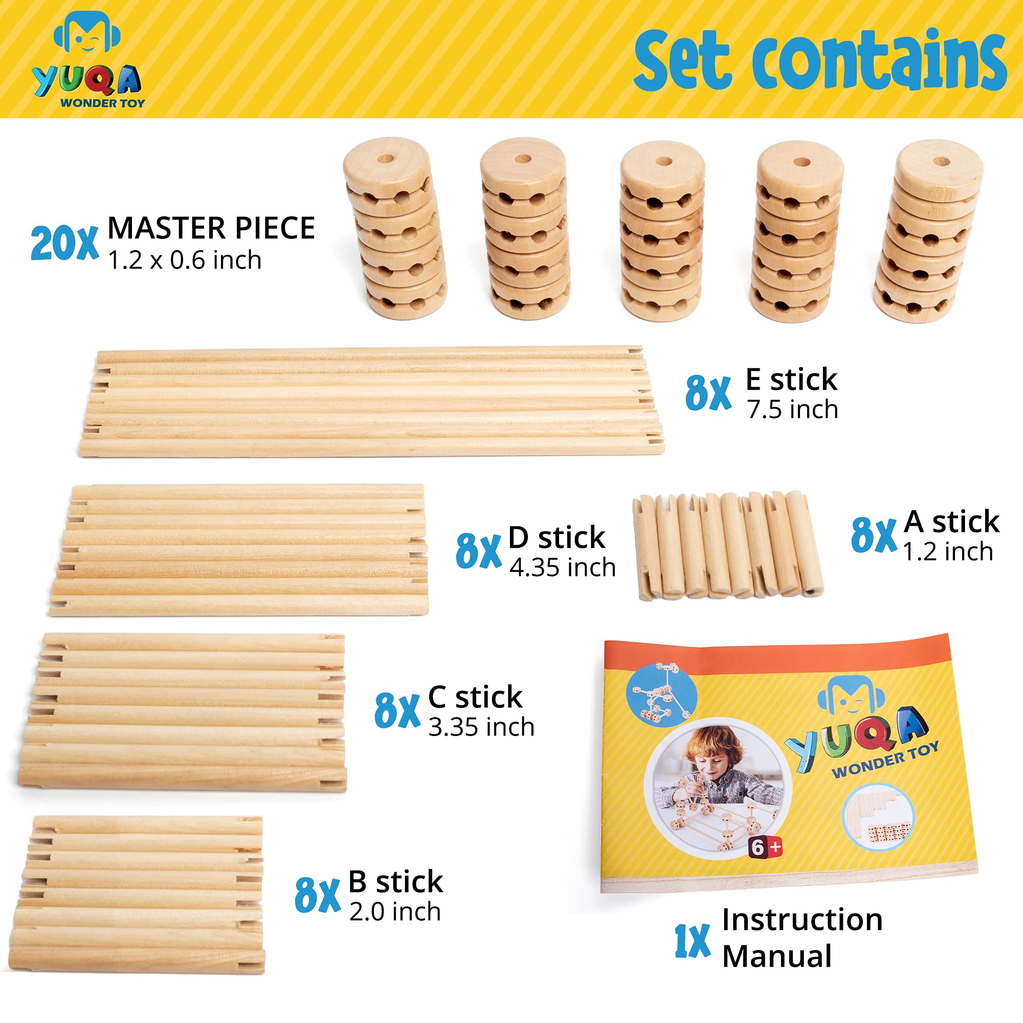 Building Blocks for Kids Ages 4-8 for Preschool Kids-60 Toys Blocks Set 6-12 Years Old to Create Various Shapes-Stimulating Different Toy for Children-Instruction Manual Included - Unique Gift