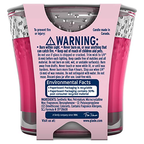 Glade Candle Jar, Air Freshener, Radiant Berries, 3.4 Oz