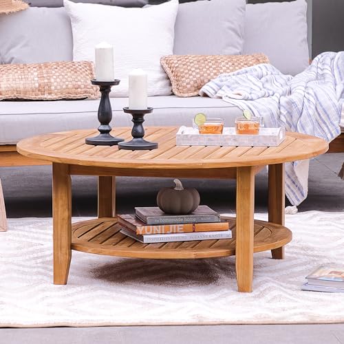 Cambridge Casual Robin Teak Wood 4 Piece Patio Conversation Set with Oyster Cushion