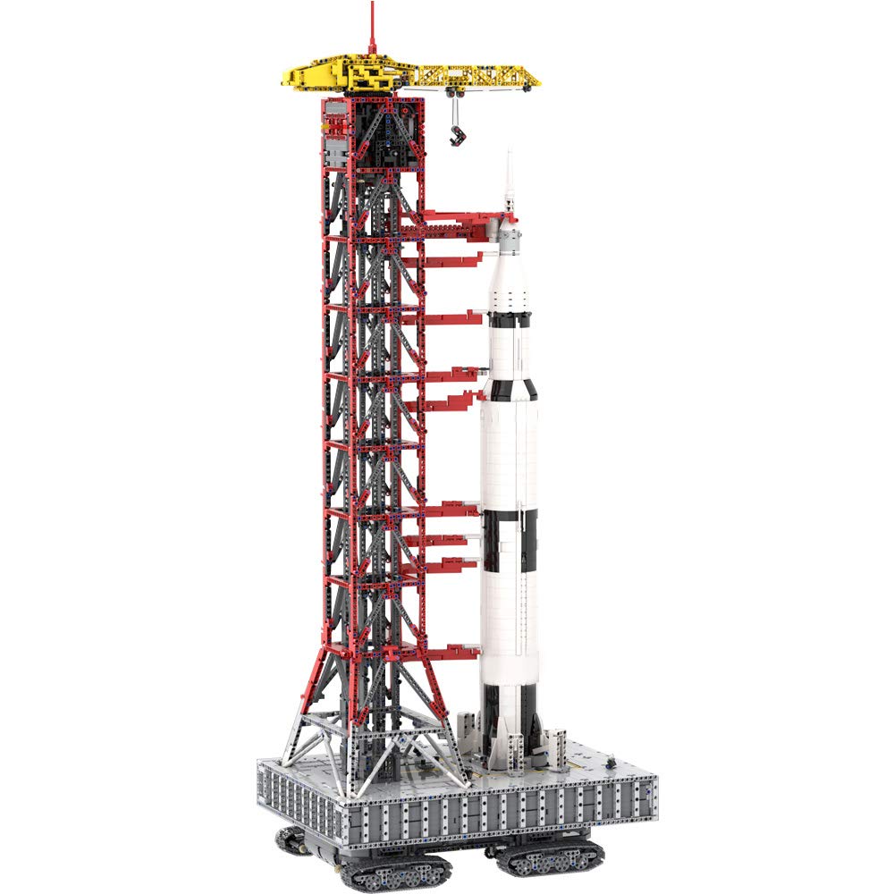 Building Boat Launch Tower Mk I for NASA Apollo Saturn V 21309/92176 Outer Space Model Rocket Building Kit, Large Base Building Toy for Kids and Adults (7702 Pieces) with PF Motors(Not Include Rocket)