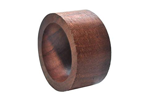 NIRMAN Handmade Wood Napkin Ring Set with 6 Napkin Rings - Artisan Crafted in India