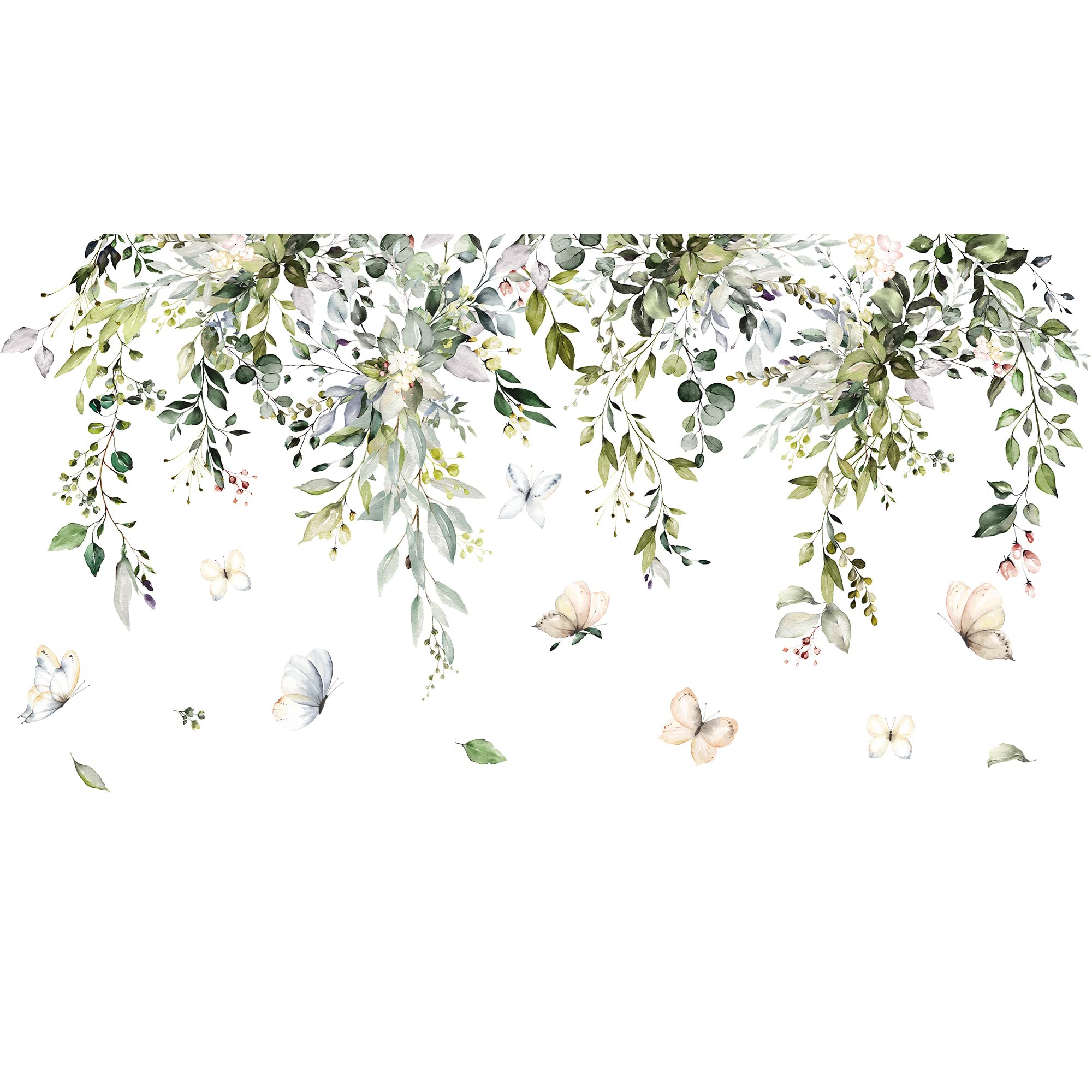 Amaonm Creative Removable Rainforest Plants Wall Decals Hanging Green Leaves and Vines Wall Stickers 3D Home Wall Corner Background Decoration Decor for Kids Girls Bedroom Nursery Offices Living Room