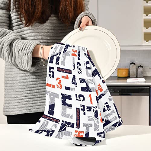 Bulletgxll Kitchen Towels Set of 1 Crackled Frosted Letters Soft Absorbent Dishcloths Reusable Dish Towels Tea Towels Cleaning Cloths for Kitchen Home
