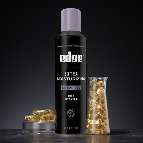 Edge Shaving Gel for Men, Extra Moisturizing with Vitamin E, (6 Pack) - Shave Gel For Men That Moisturizes, Protects and Soothes To Help Reduce Skin Irritation