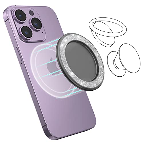 Dremmiwin Phone Grip Magnetic Base Compatible with iPhone 14 13 12 Series, Removable and Wireless Charging with Mag-Safe Case, [Base Only] Designed for Phone Ring Holder and Phone Grip (Matte Black)