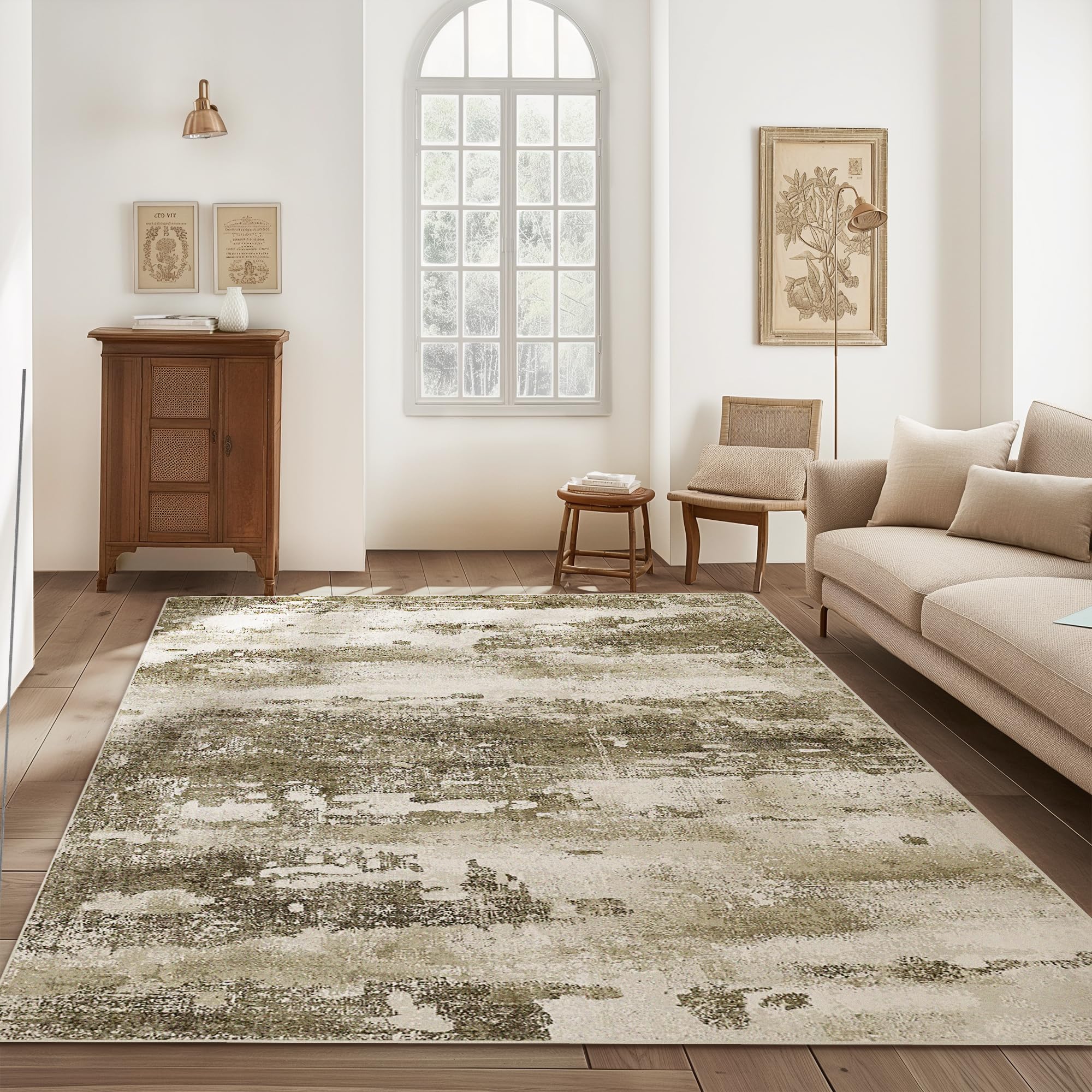 Area Rugs 6x9 for Living Room Bedroom Machine Washable Modern Abstract Soft Large Rugs with Non Slip Backing, Floor Carpet for Dining Room