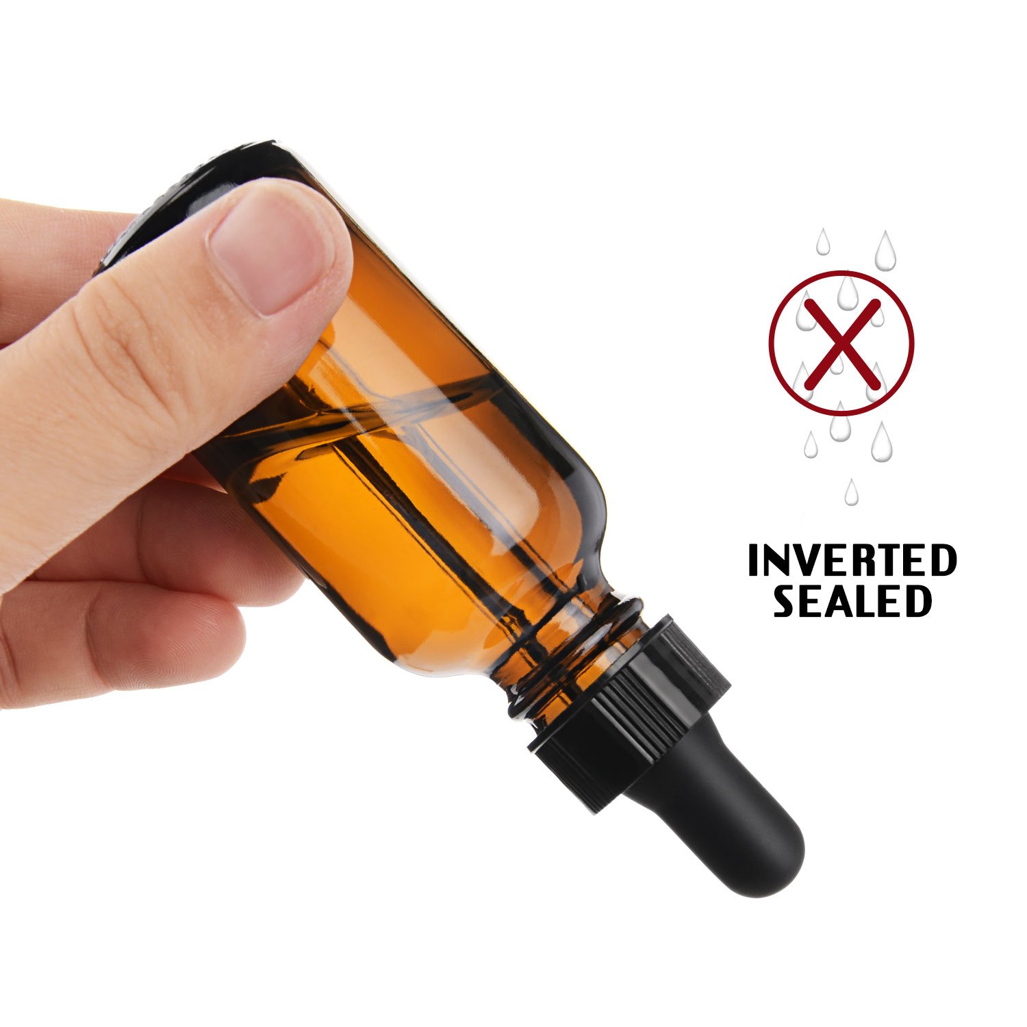 Yesker Amber Glass Bottles for Essential Oils with Glass Eye Dropper 60 ml (2oz) for Essential Oils, Chemistry Lab Chemicals, Colognes & Perfumes- Pack of 12
