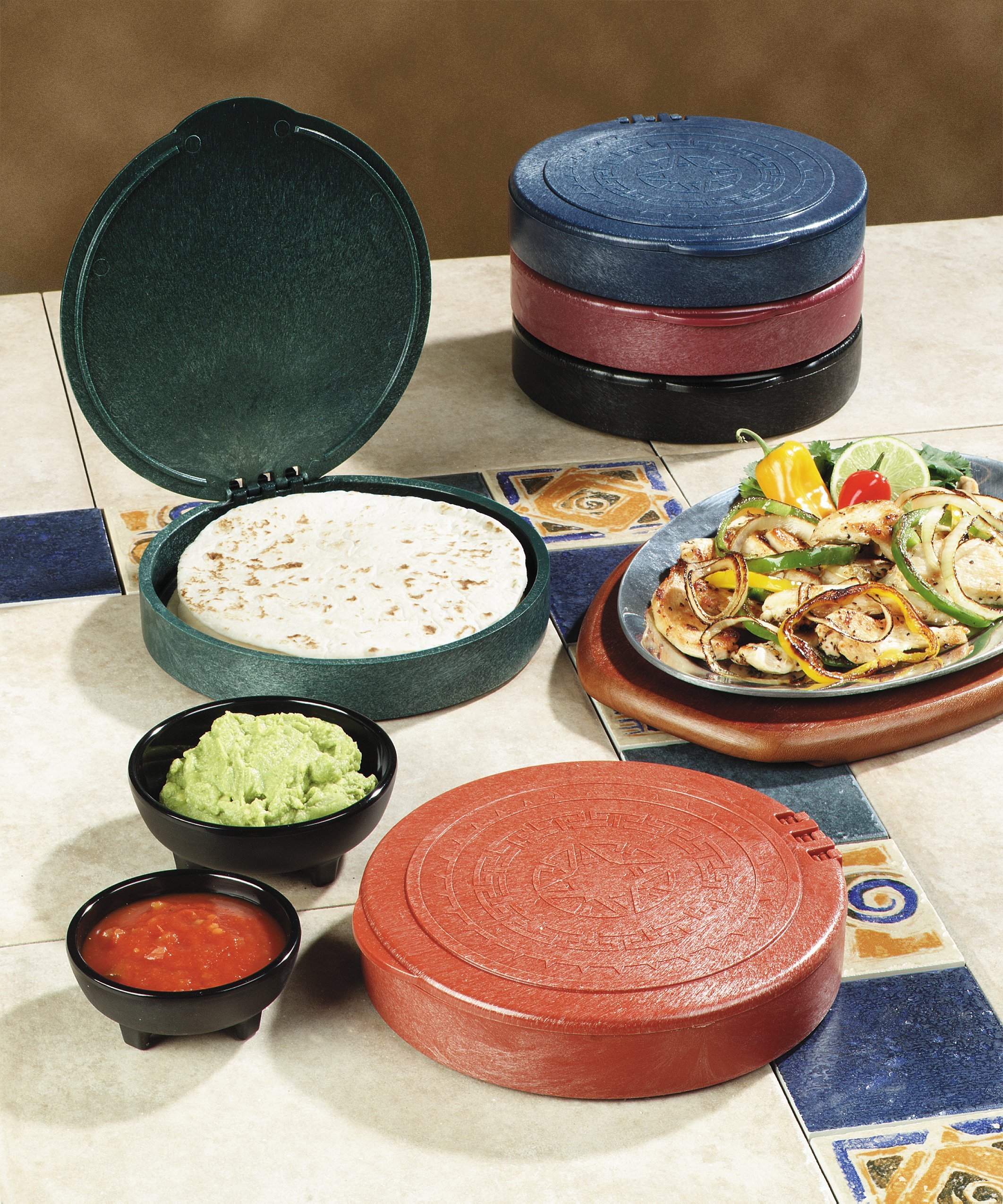 Carlisle FoodService Products 071003 Insulated Hinged Tortilla Server, 7" / 1", Black