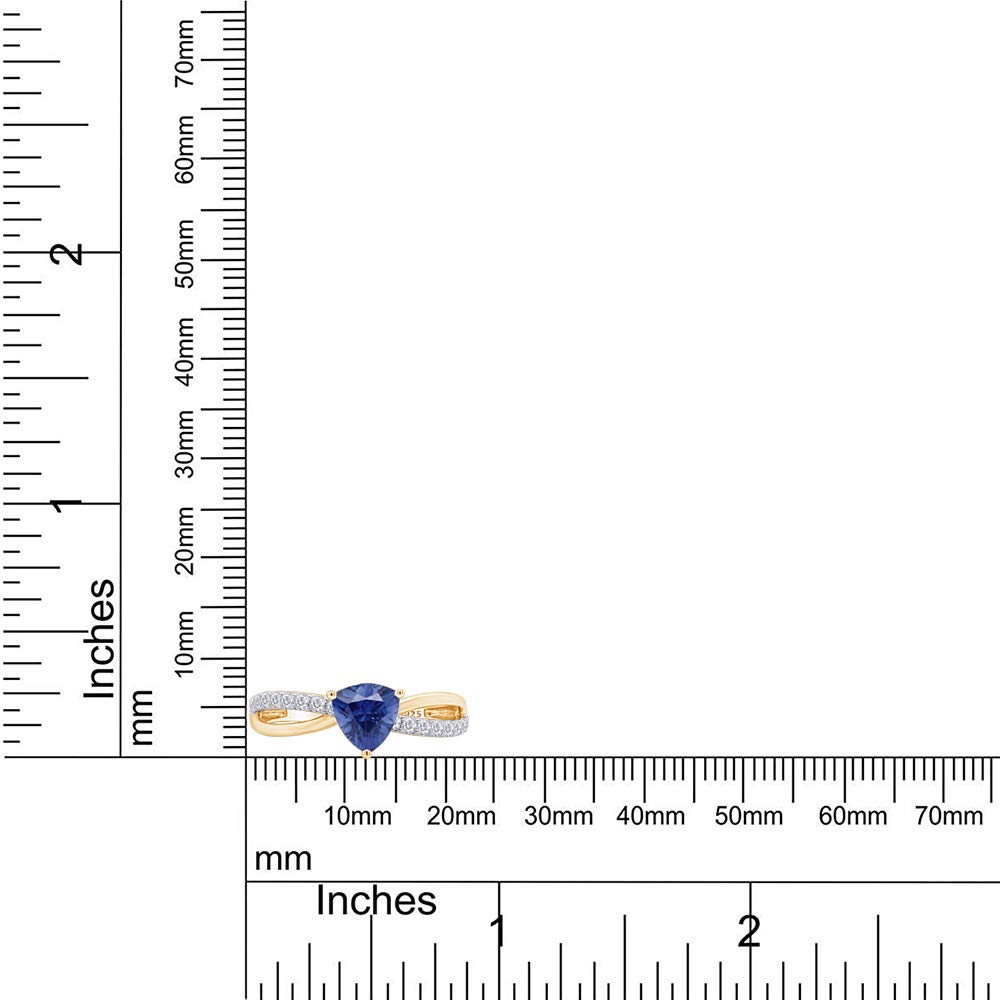 AFFY 1 1/4 Carat Simulated Tanzanite & White Sapphire Infinity Womens Ring In 14k Yellow Gold Over Sterling Silver (1.25 Cttw) Ring Size- 7