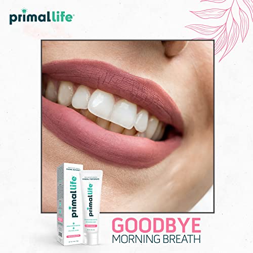 Primal Life Organics - Dirty Mouth Natural Alkalizing Toothpaste, Hydroxyapatite, Flavored Essential Oils, Natural Kaolin, Bentonite Clay, Colloidal Silver, Organic, Vegan (Bubblegum Flavor, 4oz)