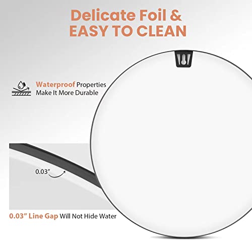 Catollova Black Round Wall Mirror 30 Inch, Bathroom Mirror with Black Metal Frame, Circle Wall Mirror for Vanity, Entryway, Living Room, Home Decor