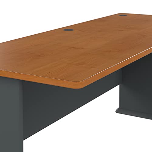 Bush Business Furniture WC57472 Series A 72W Desk in Natural Cherry and Slate