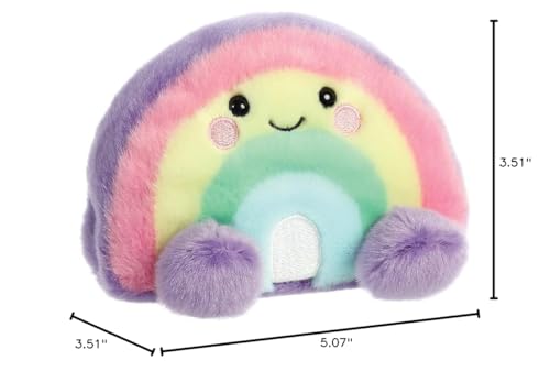 AURORA, 33577, Palm Pals Vivi Rainbow 5In, Soft Toy, Pink, Purple, Yellow