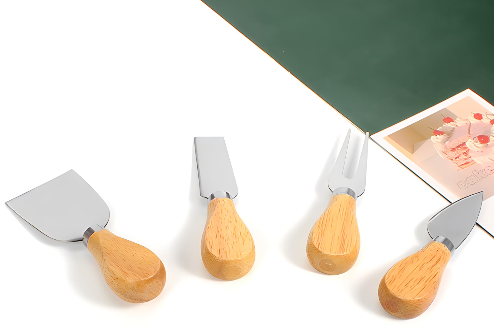 4pcs Cheese Knives Set - Butter Knife,Cheese Knife,Cheese Slicer,Cheese Fork, Stainless Steel Cheese Knife Set for Charcuterie Board and Accessories