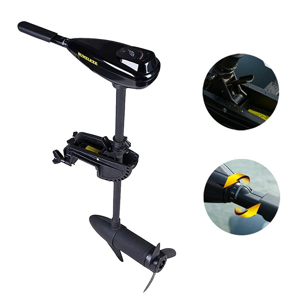 58lb Thrust Trolling Motor, 12V Electric Trolling Motor Outboard Motor Boat Motor Transom Mounted Trolling Motor (58lb Thrust)