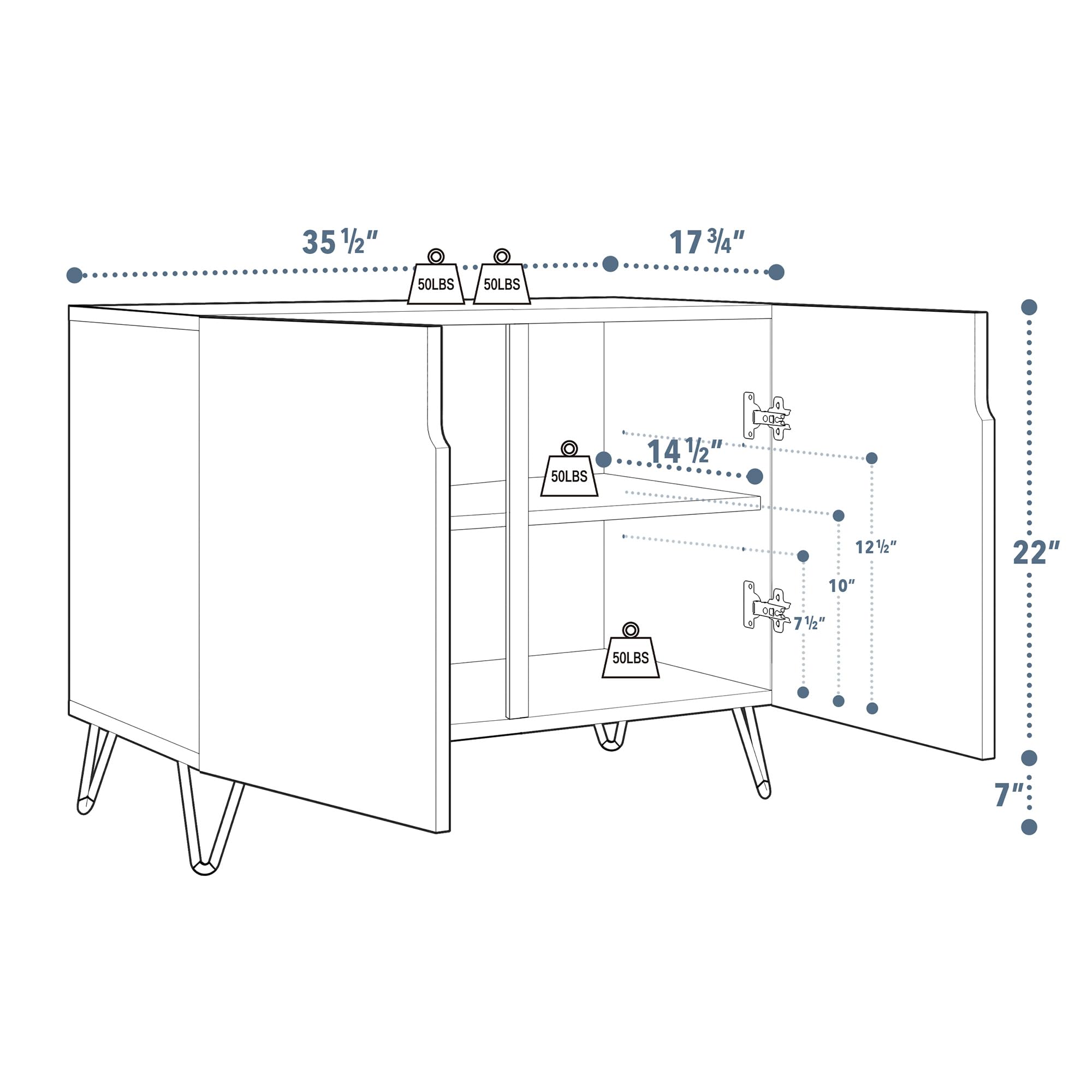 SIGNWIN Sideboard Buffet Cabinet, Kitchen Storage Cabinet with 2 Doors, Golden Rising Shining Sun Horizon, Cupboard Console Table for Dining Room - 35" L x 18" W x 29" H