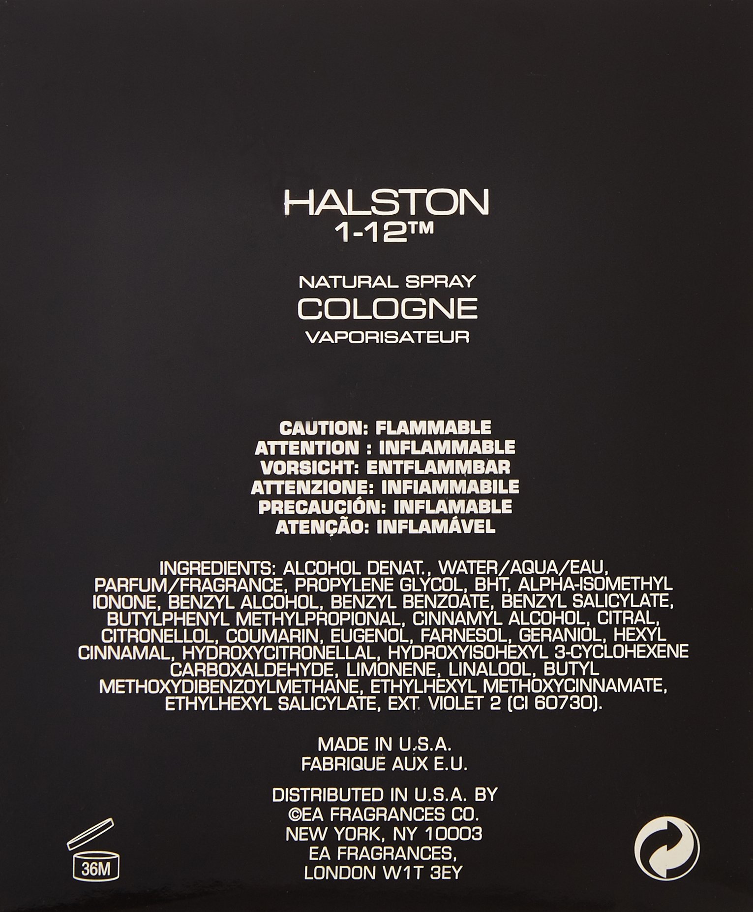 Halston Men's Cologne, 1-12 Eau De Cologne EDC Spray, 4.2 Fl Oz