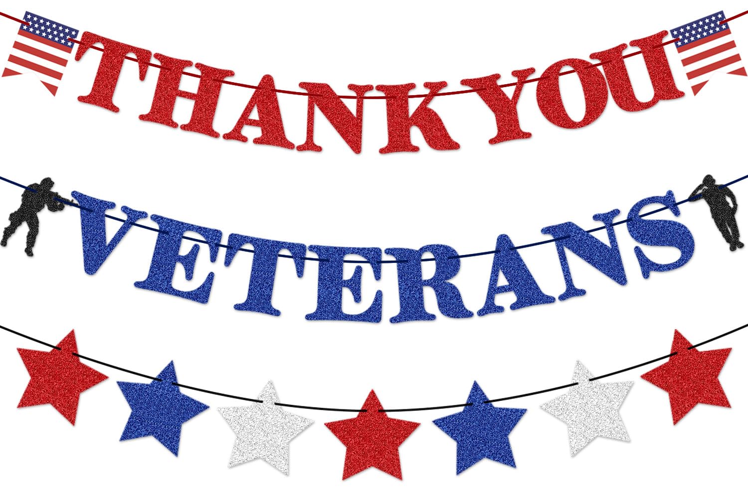 Veterans Day Party Decorations, Thank You Veterans Banner, Thank You to Our Heroes Banner, We Are So Proud Of You Decorations for Veterans Police Military Army Employees, Memorial Day Veterans Day