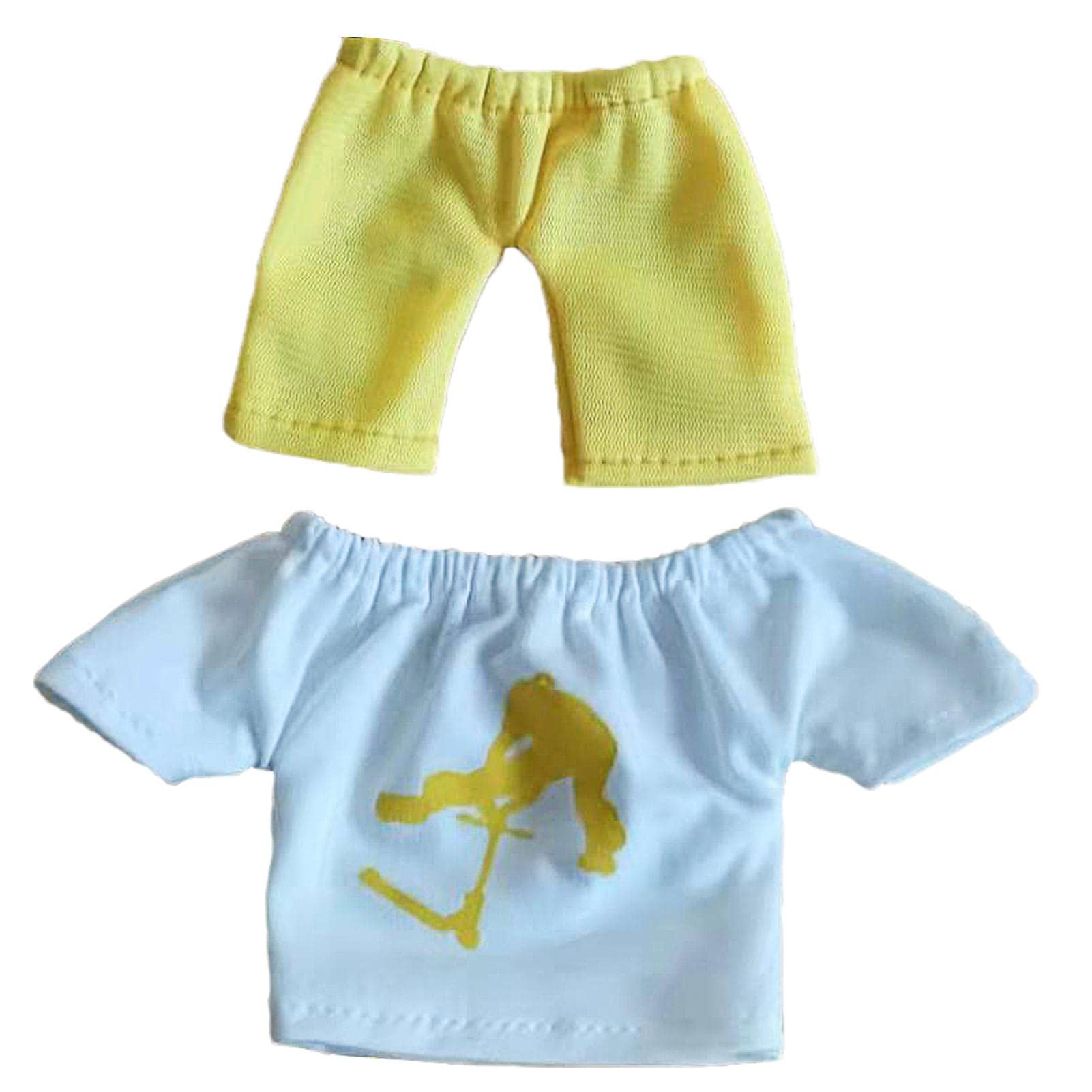 shenyan Fingertip Clothes Set - Finger Pants T-Shirt Scooter Skateboards Tools Outfit Accessories for Kids Children Toy Game, Interactive Toys Movement Favors Blue Yellow Green