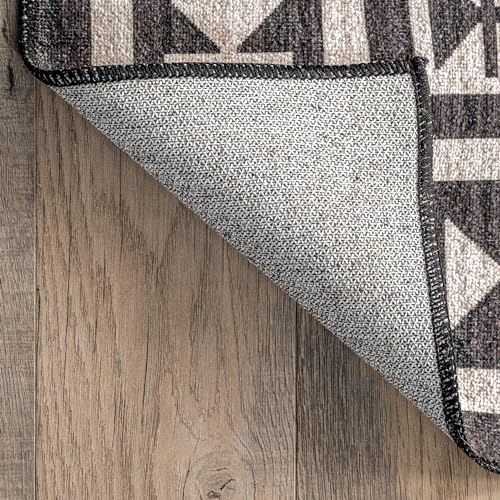 nuLOOM 2' x 3' SpinClean Machine Washable Stain-Resistant Area Rug with Non Slip Backing, Low Profile for Living Room, Bedroom, and Dining Room, Leighton Beige