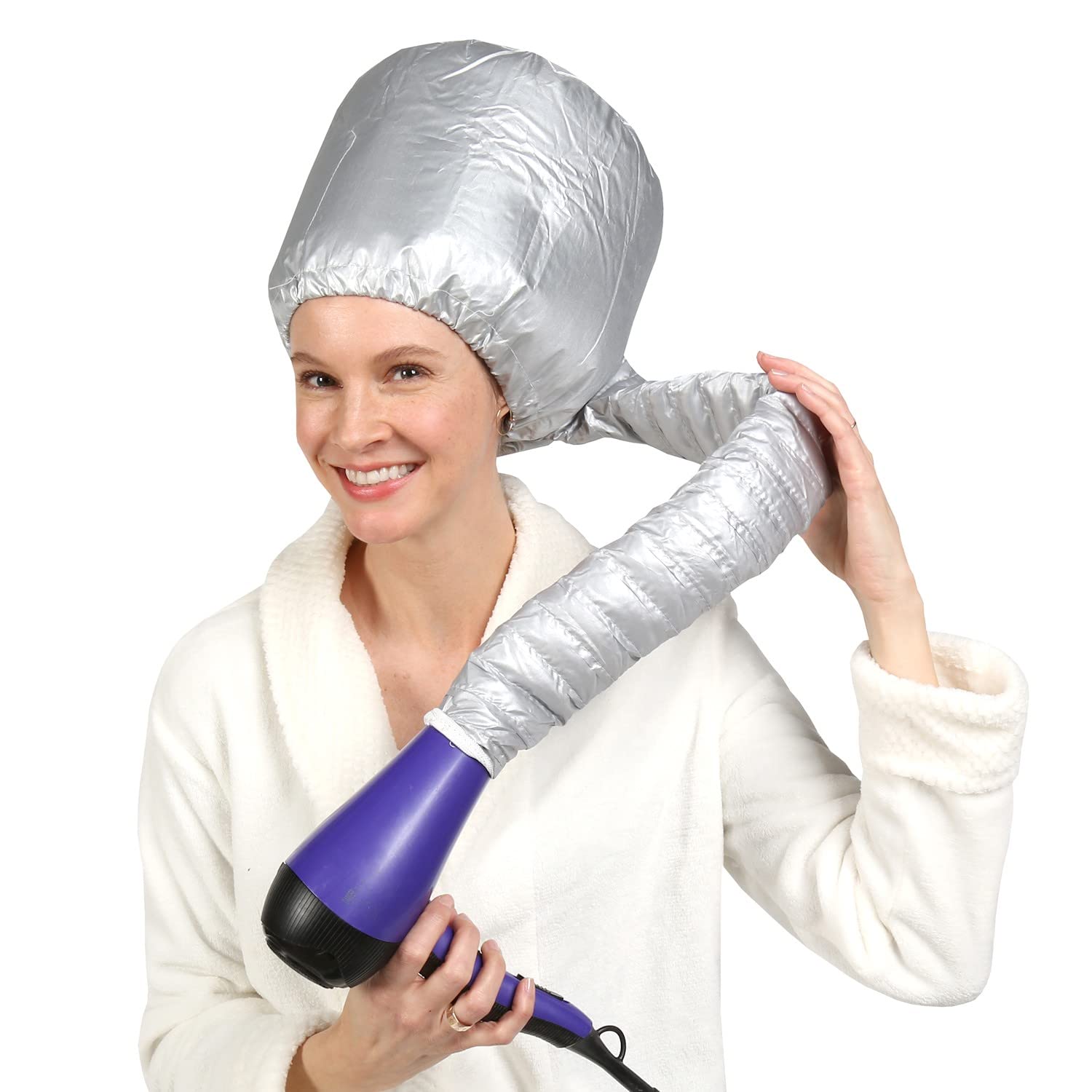HAMPTON DIRECT Soft Bonnet Hair Dryer Attachment Hooded Hair Dryer Cap for Hand Blow Dryer, for Professional & Home Hair Styling, Deep Conditioning
