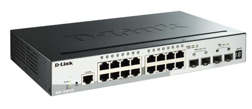 D-Link 20-Port Gigabit Stackable Smart Managed Switch 10G Uplinks | 16 Gigabit + 2 10GbE SFP+ and 2 SFP Ports| L2+/L3 Lite |VLANs |Web Managed |Surveillance Mode| NDAA Compliant (DGS-1510-20)