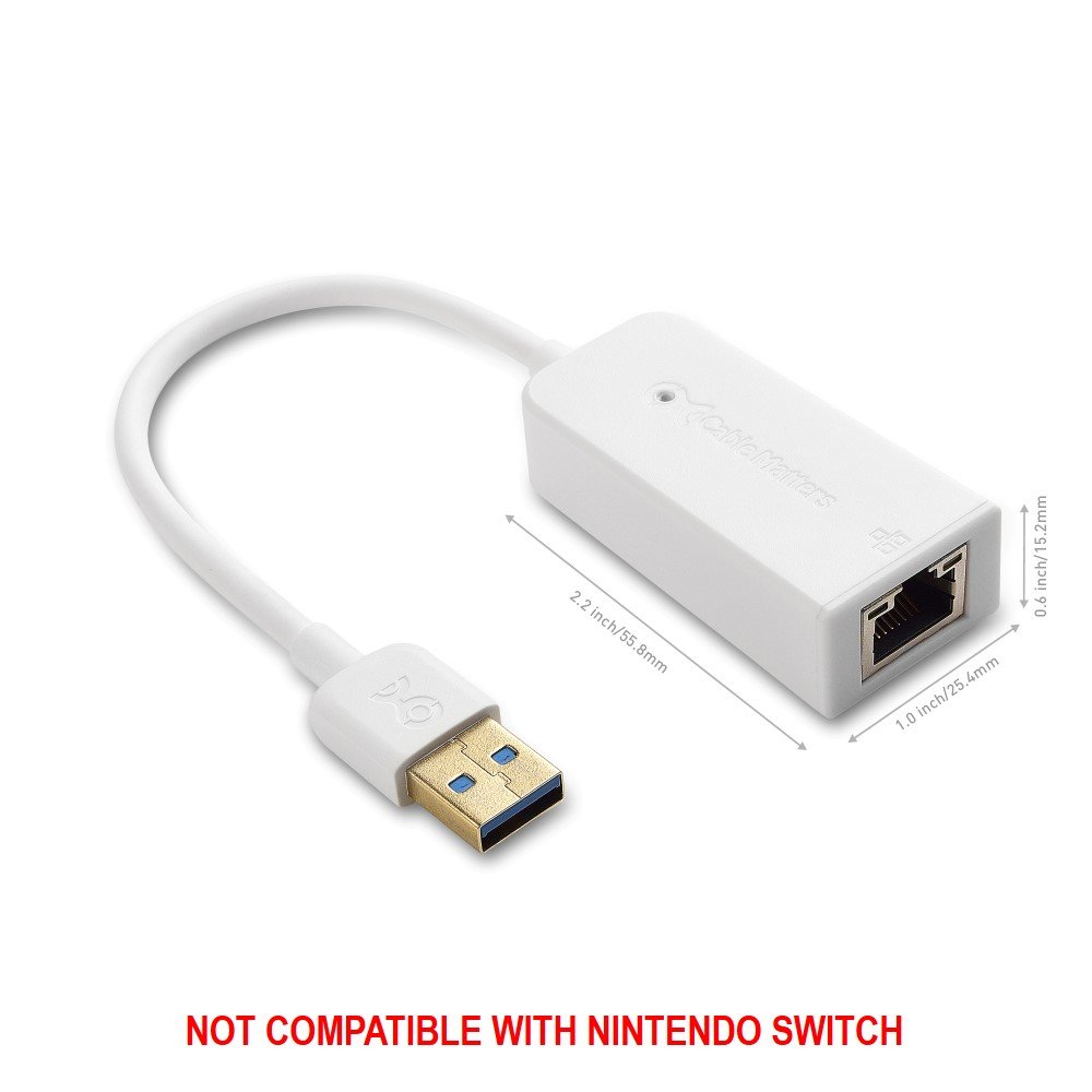 Cable Matters USB 3.0 to Ethernet Adapter, 10/100/1000 Mbps, White