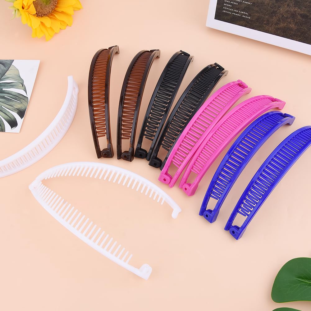 8 Pcs Banana Clips,Hair Clincher,Vintage Clincher Combs Tool,Ps Plastic Strong Reliable Durable Flexible Strong Hold DIY Ponytail Thin Fine Hair Styling for Women