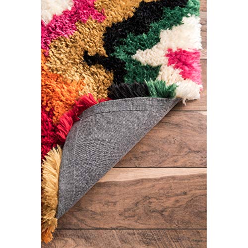 nuLOOM Handmade Carnival Abbey Shaggy Area Rug, 6' x 9', Multi