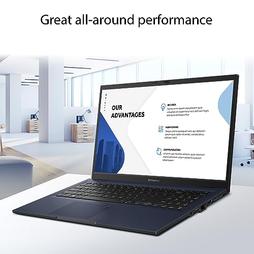 ASUS ExpertBook B1 15.6” Business Laptop, Intel® Core™ i7-1255U Processor, 16GB RAM, 512GB SSD, WiFi 6, Windows 11 Pro, B1502CBA-XS74