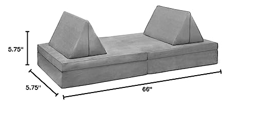 Delta Children Cozee 4-Piece Lounger and Play Set Sofa/Couch, Grey