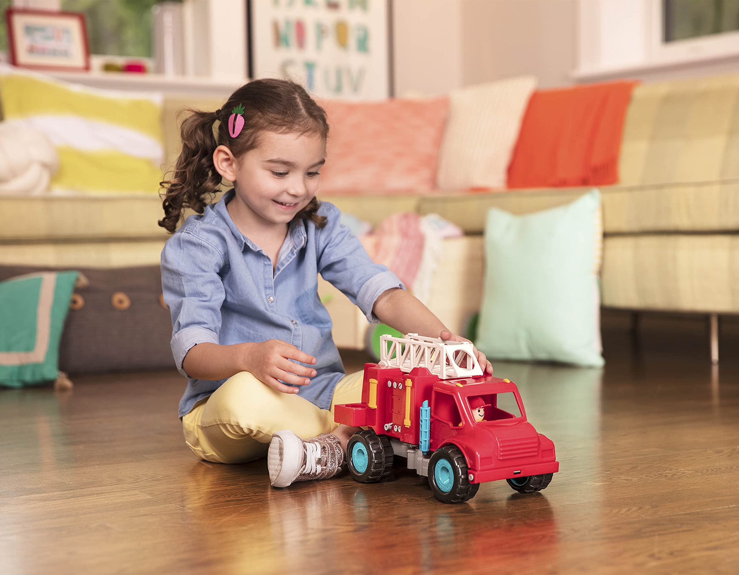 Battat – Toy Fire Truck & Figures – Classic Toddler Trucks – Red Fire Engine Toy – Soft Rubber Wheels – 18 Months + – Fire Engine
