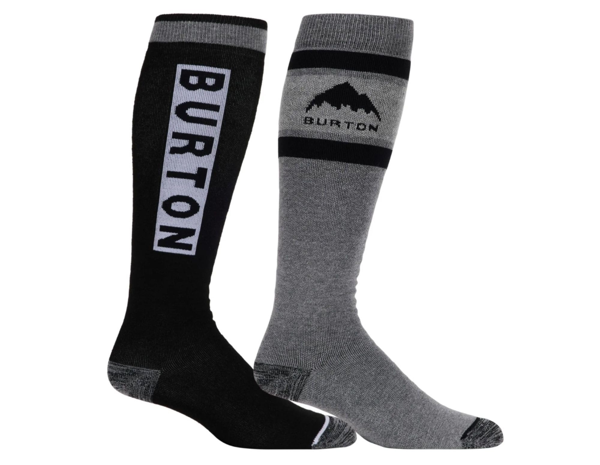 Burton Men's Weekend Midweight Snowboard Socks 2 Pack (True Black, Large (10.5-13.5))