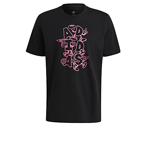 adidas mens CRTN Outline Tee Black Medium