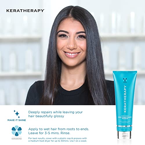 KERATHERAPY Keratin Infused Moisture Shampoo, 33.8 fl. oz., 1000 ml - Anti Frizz Moisture Shampoo for Oily Scalp and Dry Ends - Kerabond Technology, Aloe Vera, & Willow Bark - Sulfate & Paraben Free