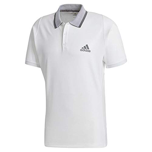 adidas mens Freelift Tennis Polo Shirt AEROREADY White/Grey Large