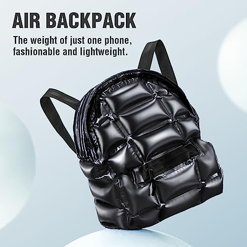 BUTI4WLD Puffer Backpack Travel Gym Bag Fashion Inflatable Designed Waterproof Backpack and Lightweight with Large Capacity Backpack for Women and Men, Black