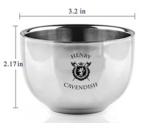 Henry Cavendish Himalaya Shaving Kit with - Shaving Soap with Shea Butter & Coconut Oil. Long Lasting 3.8 oz Puck Refill, plus Gentleman's Stainless Steel Shaving Soap Bowl.