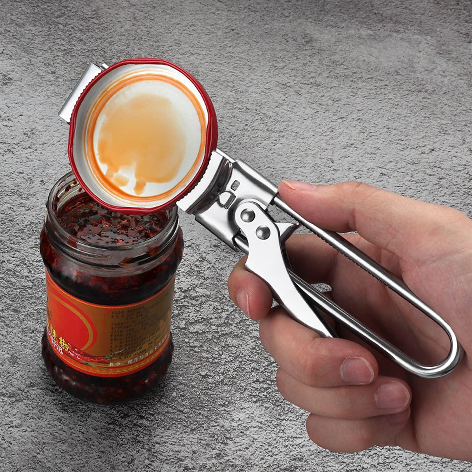 Andux Adjustable Stainless Steel Jar Bottle Opener Multifunctional Lid Gripper Easy Opener Tool Kitchen Accessories KGQ-02