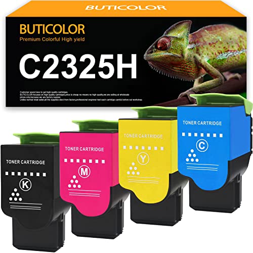 C2425 C231H C2325H Remanufactured High Yield Toner Cartridge C231HK0 C231HC0 C231HM0 C231HY0 Replacement for Lexmark C2325 C2425 C2535 MC2325 MC2425 MC2535 MC2640 Printer(4-Pack)