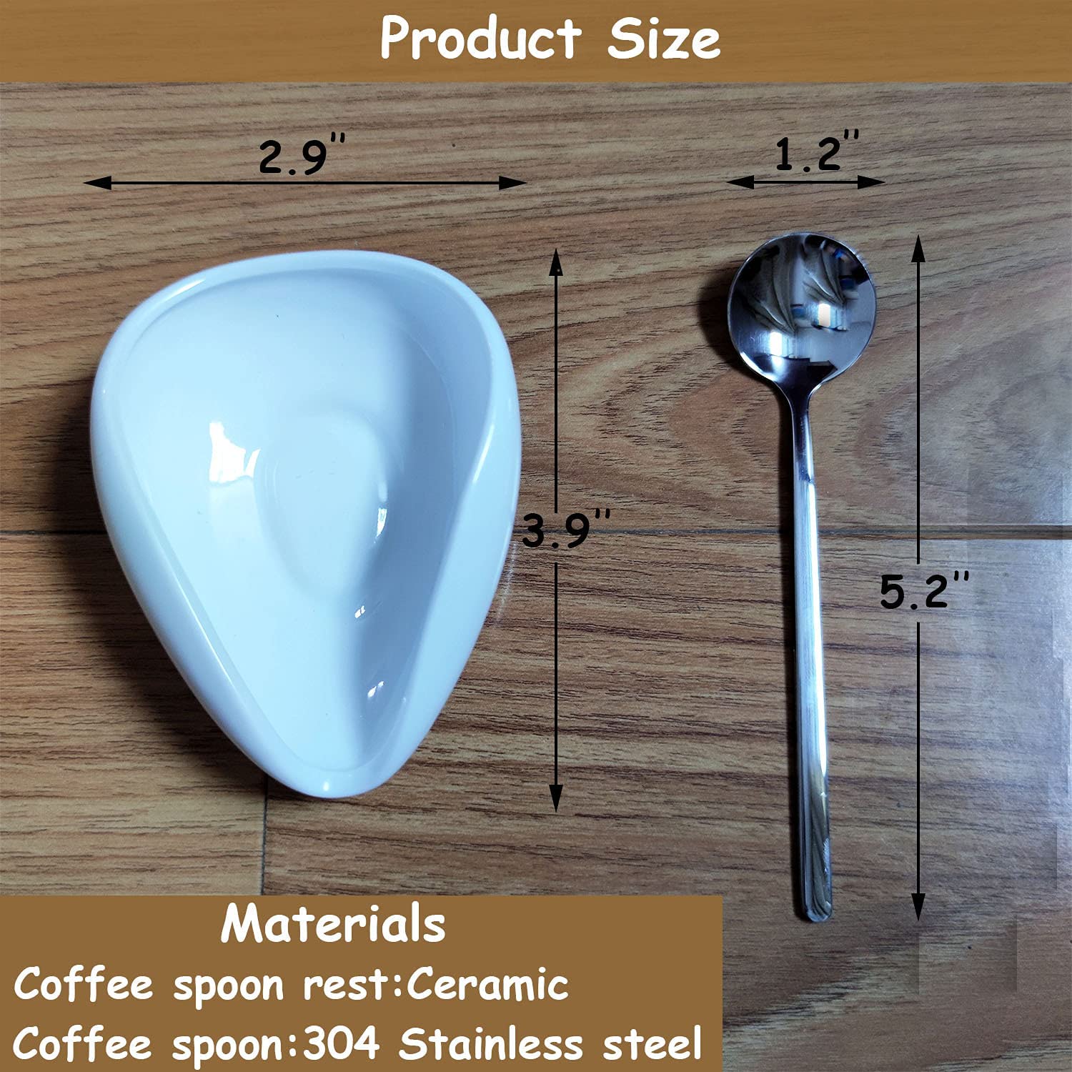 Andwarmth Coffee Spoon Rest and Spoon Set-Christmas Gifts for Coffee Lovers,Small Teaspoon Holder,Coffee Stirrers Holder,Coffee Bar Accessories,Decoration and Orginizer for Coffee Station