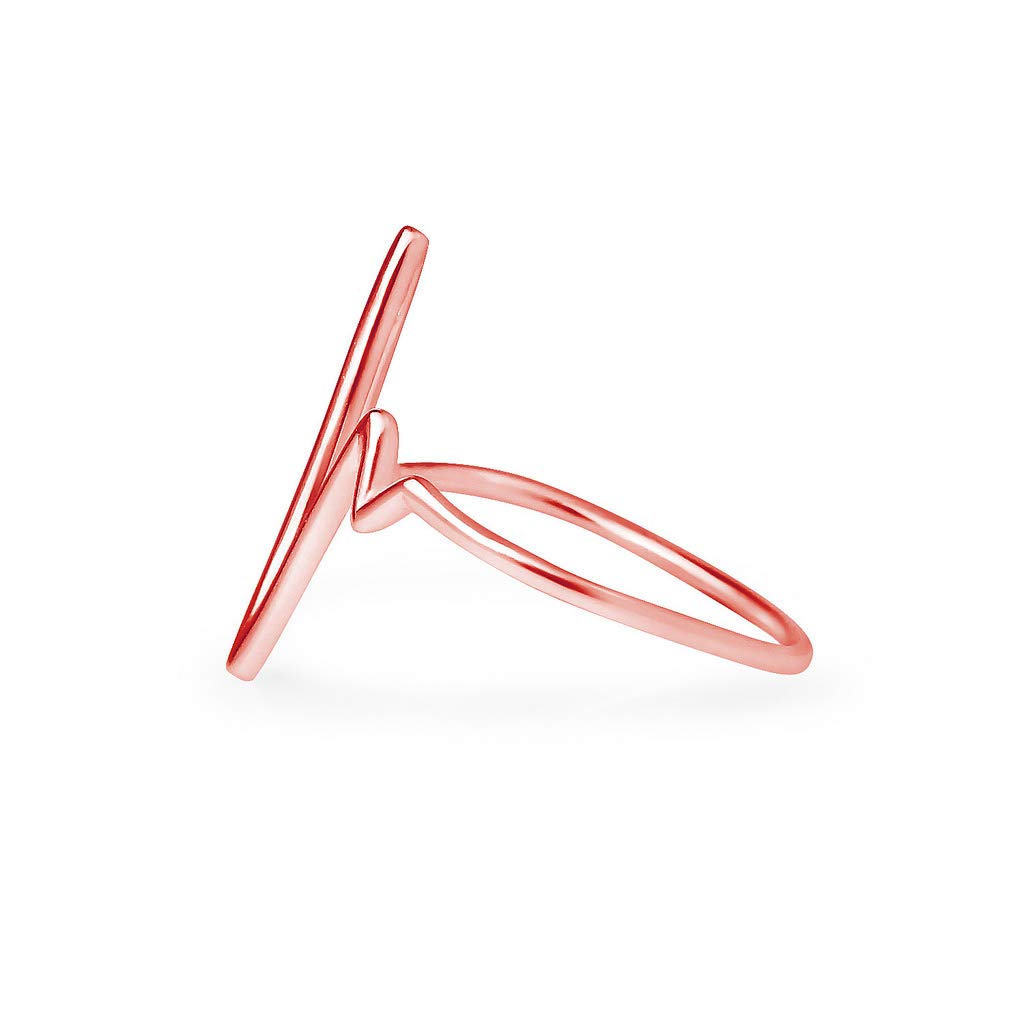 925 Sterling Silver Heartbeat EKG Pulse Ring | Yellow Gold Flashed Size 8.5