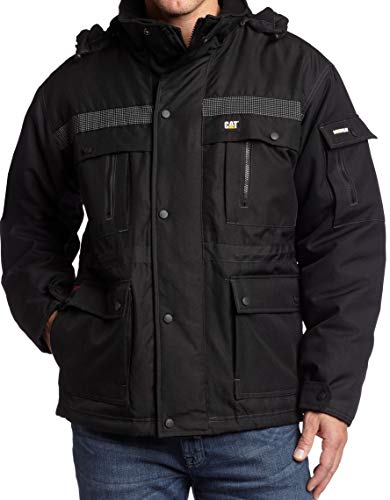 Caterpillar Men's Heavy Insulated Parka (Regular and Big & Tall Sizes), Black, Large