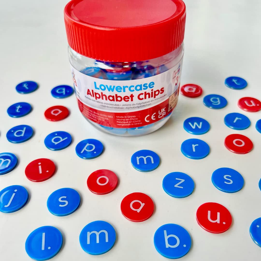 hand2mind Lowercase Alphabet Chips, Toddler Learning Letters for Spelling, Learn to Spell for Kids, Reading Tools for Kids, Science of Reading Manipulatives, Teaching Supplies Kindergarten