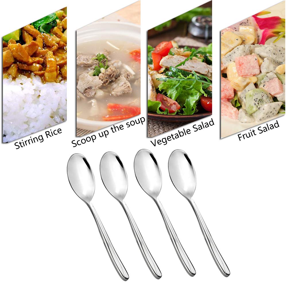 Anbers 8 Pieces Large Serving Spoons, 9.45 Inches, Stainless Steel Catering Serving Spoons