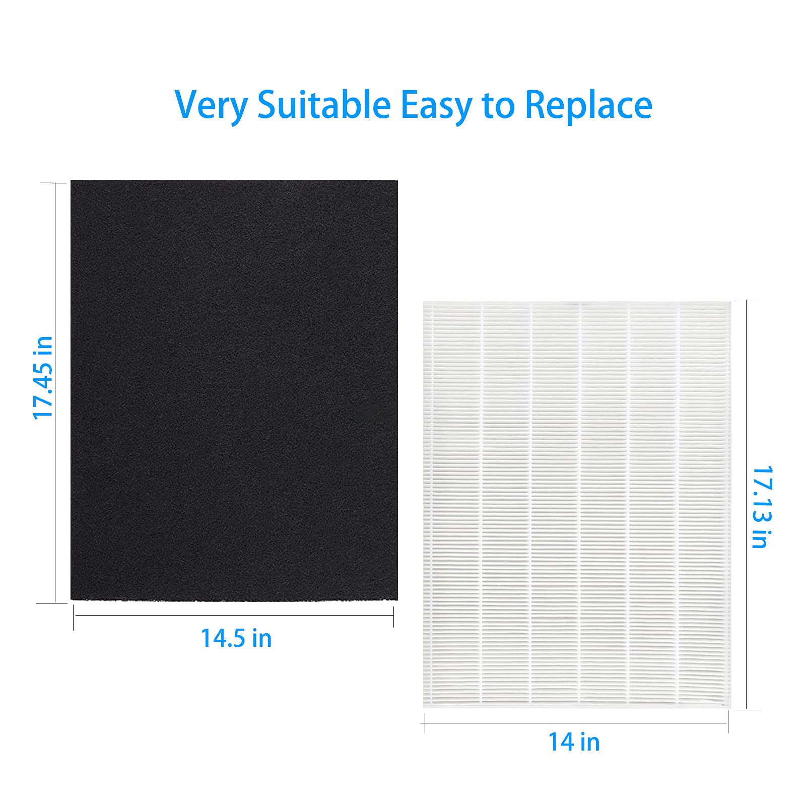 D480 Replacement Filter D4 Compatible with Winix D480 Air Purifier, Item Number 1712-0100-00, 2 True HEPA D4 Filters and 8 Activated Carbon Pre-Filters